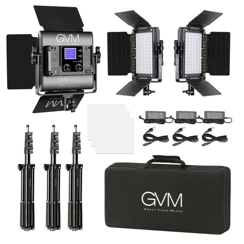 Luces GVM 800D RGB 3L Kit de 3 LED Soft Light - Todo Digital